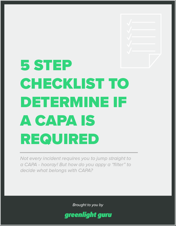 5 Step Checklist to Determine If a CAPA Is Required - Free Download