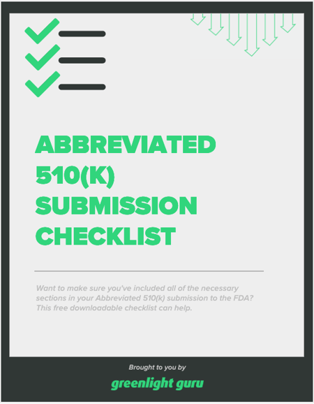 Abbreviated 510(k) Submission Checklist - Free Download