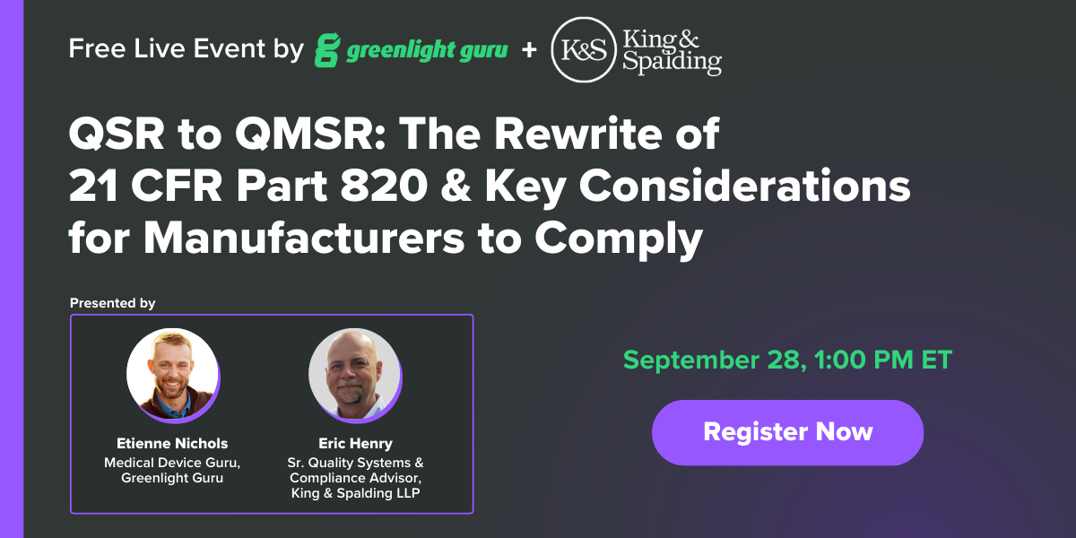 QSR to QMSR: The Rewrite of 21 CFR Part 820 & Key Considerations for ...