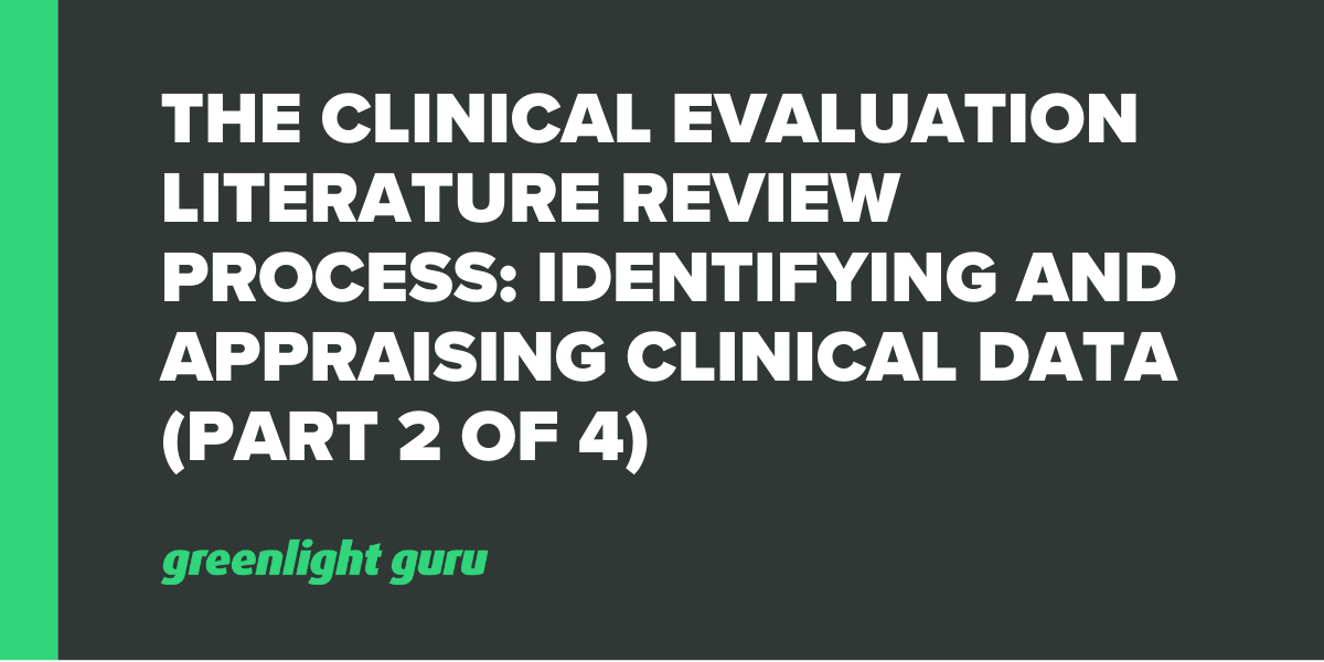 The Clinical Evaluation Literature Review Process: Identifying and ...