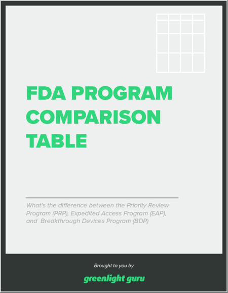 FDA Program Comparison Table - Free Download