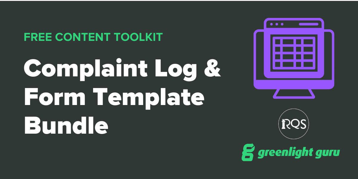 Complaint Template Bundle | Greenlight Guru + RQS